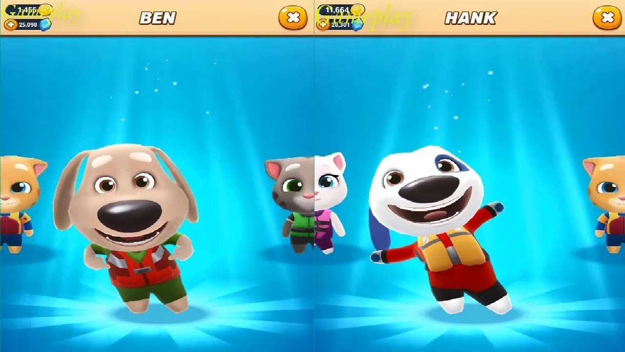 Talking Tom Jetski 2 Android Gameplay- Talking Hank VS Ben - YouTube