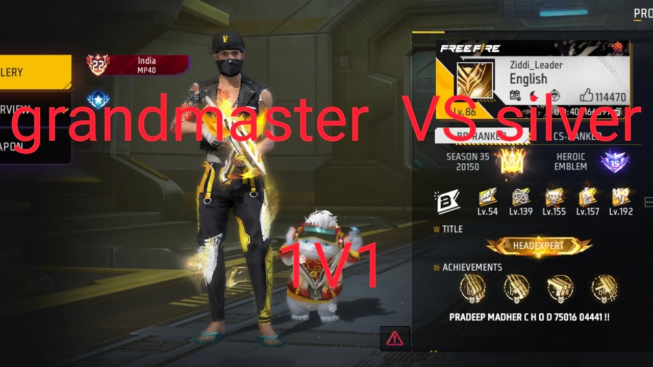 free fire grandmaster player 1V1. silver grandmaster 🤔🤔🤔🤫💪 - YouTube