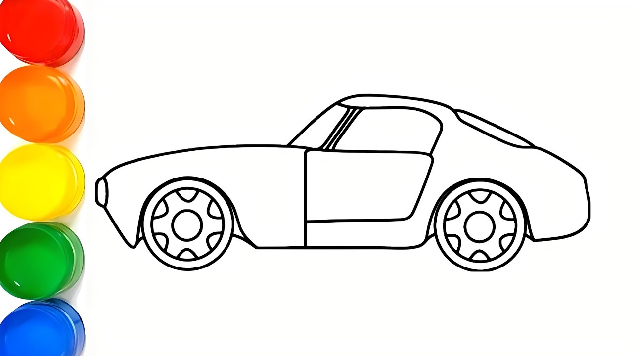 Easy and Simple Car Drawing for Kids || Car Drawing and Coloring Pages ...