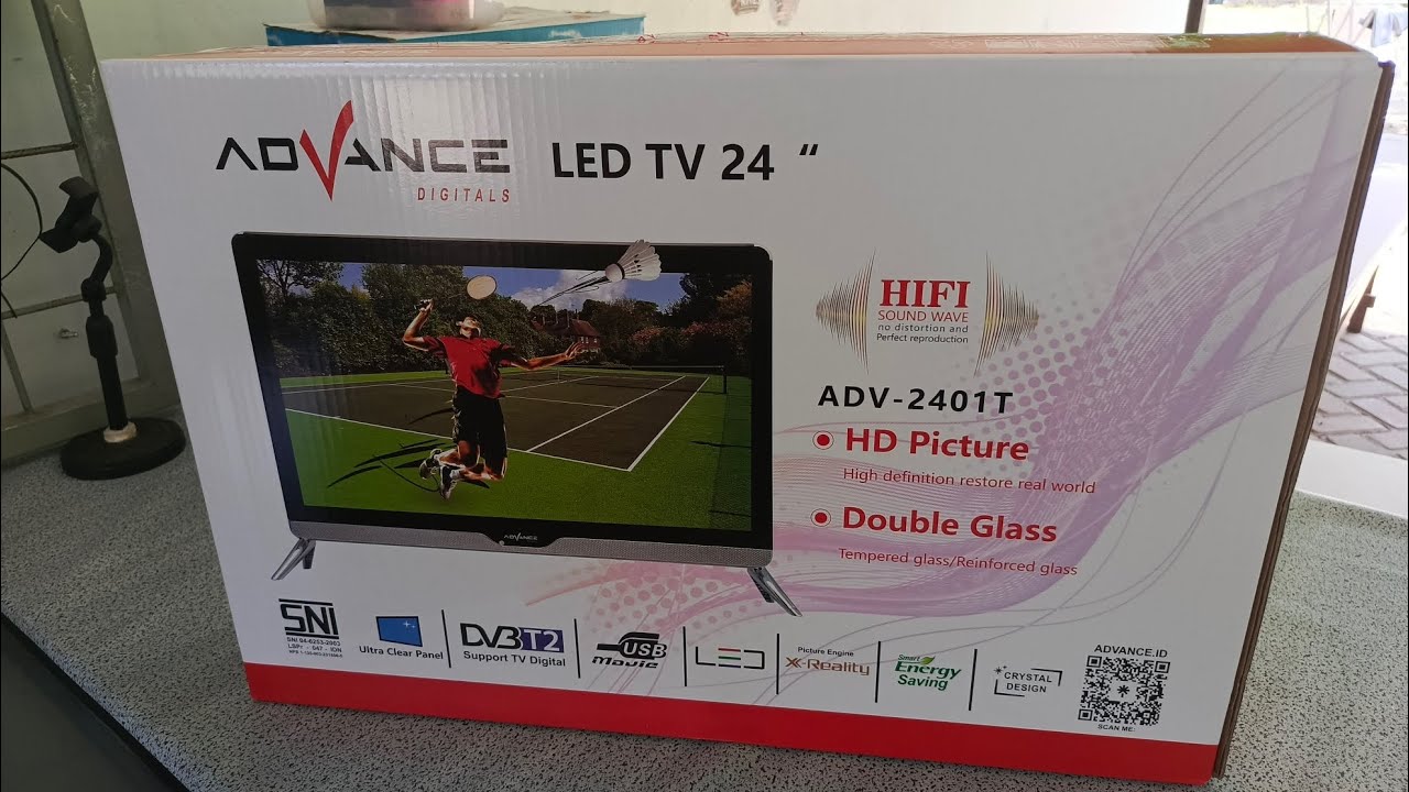 Tv advance adv-2401t 24 inch full hd tempred glass - YouTube
