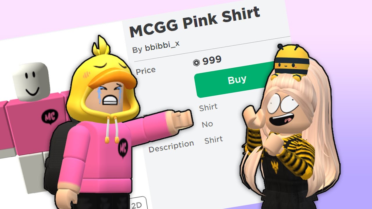 @MCGG membeli baju pink 999 robux buatan bbibbi!! - YouTube