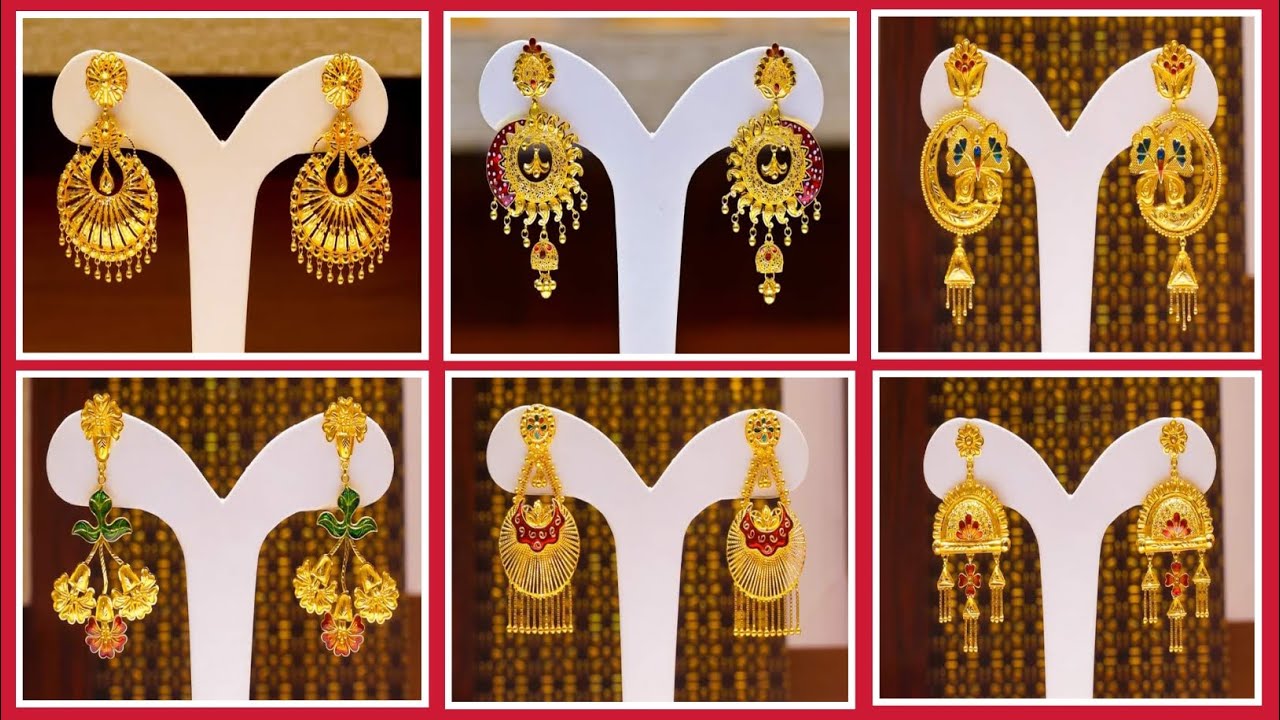 Letest 22k Gold Kaanbala Designs || Chandbali Earrings Designs with ...