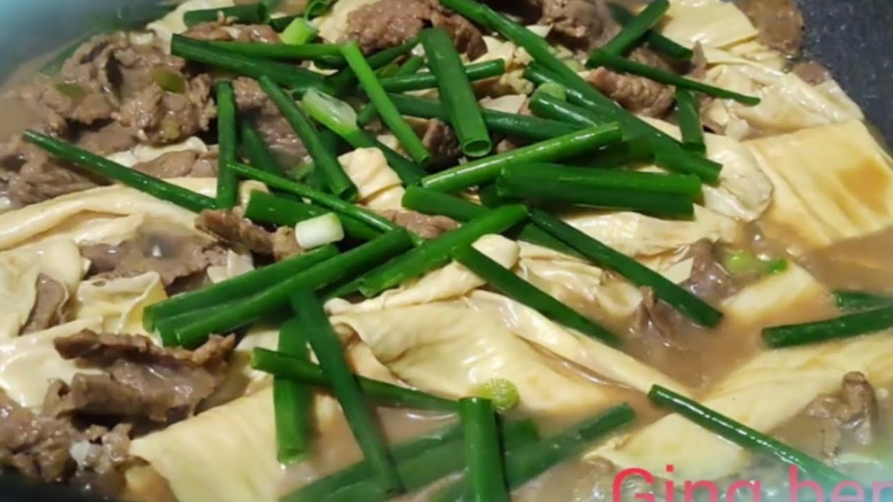 stirfry beef with bean curd - YouTube