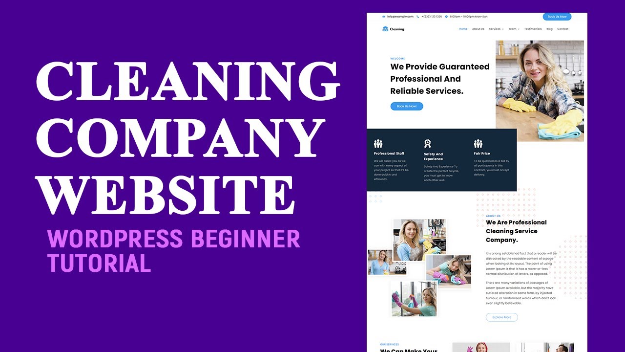 How to create a cleaning company website with booking software - YouTube