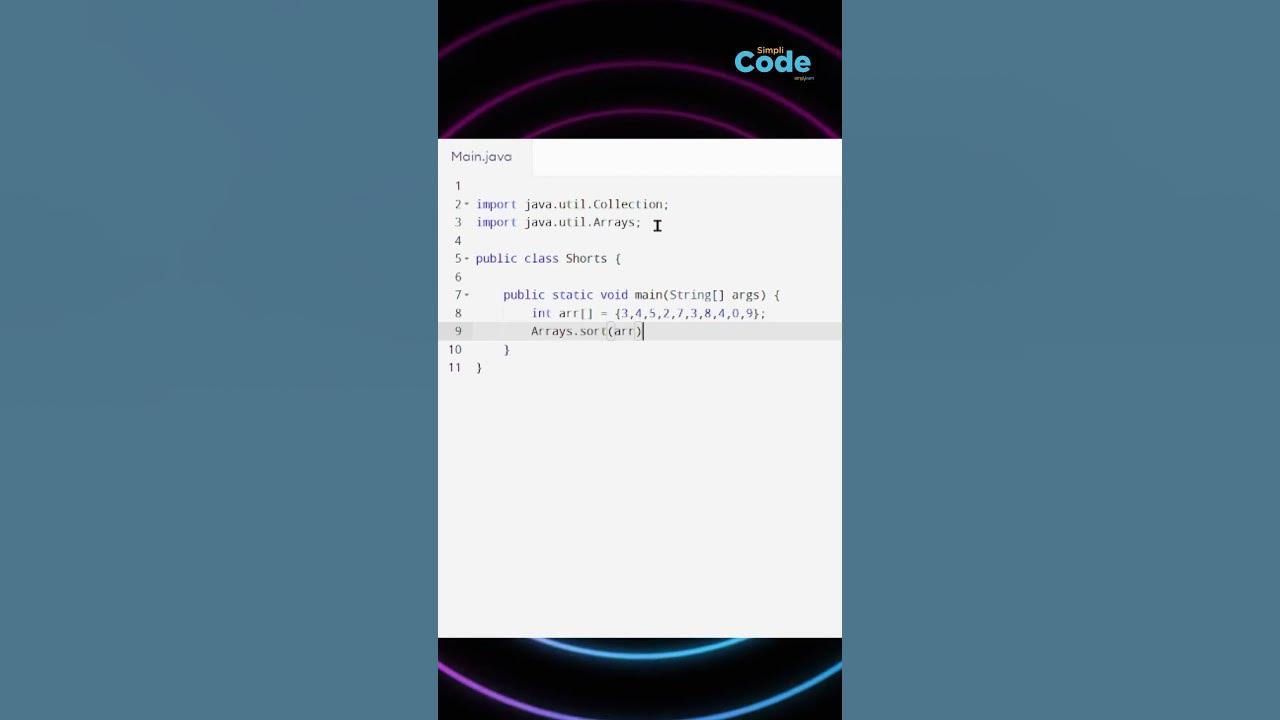 🔥🔥 Sorting An Array In Under 1 Minute Shorts Java Coding Simplicode Youtube