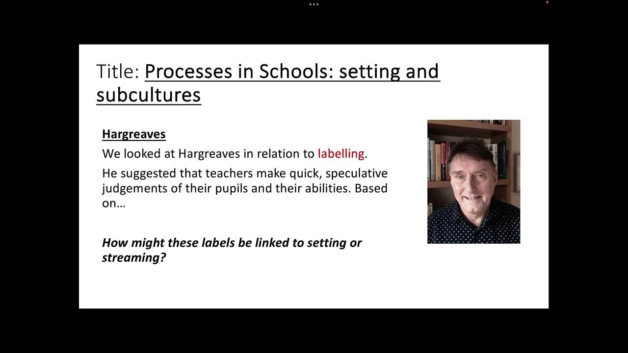 Processes in schools: setting and subcultures GCSE sociology education ...
