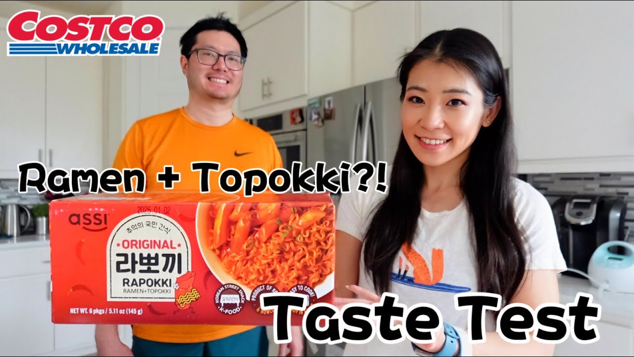 trying new Costco Korean Food ASSI RAPOKKI ~ Costco Ramen Review - YouTube