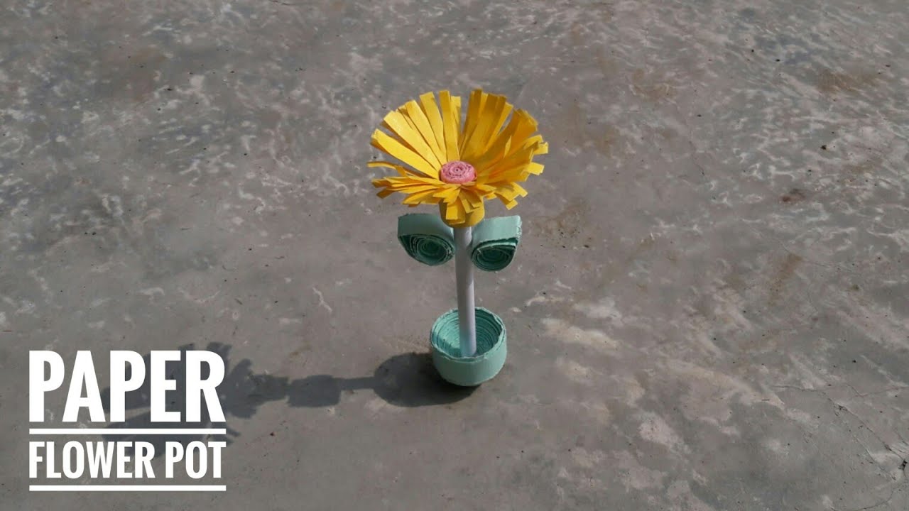 How To Make Miniature 3D Flower Pot | Mini Flower Pot With Paper | Home ...