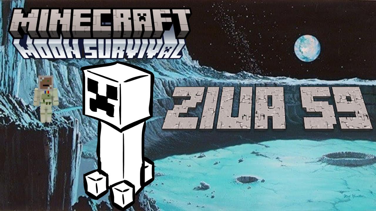 Minecraft Moon Survival | Ziua 59 (Am Construit o Statuie de Creeper ...