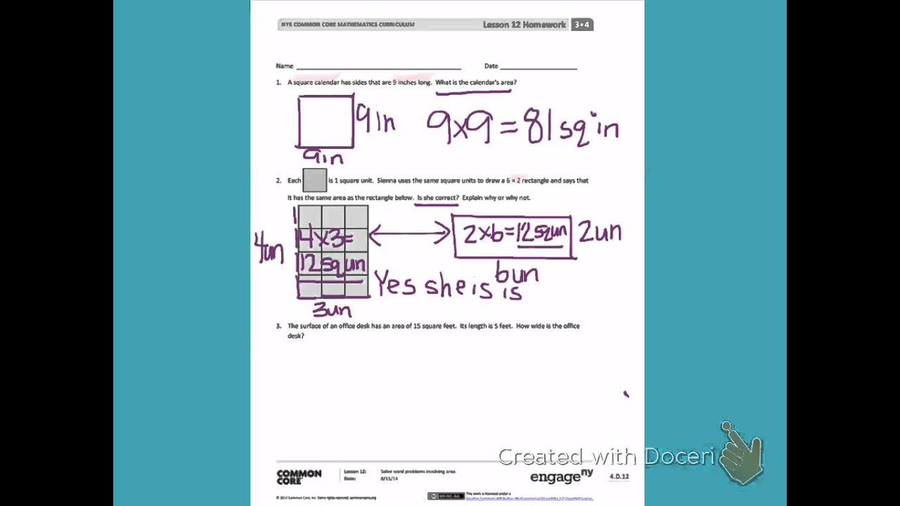Engage NY Third grade Module 4 Lesson 12 front - YouTube