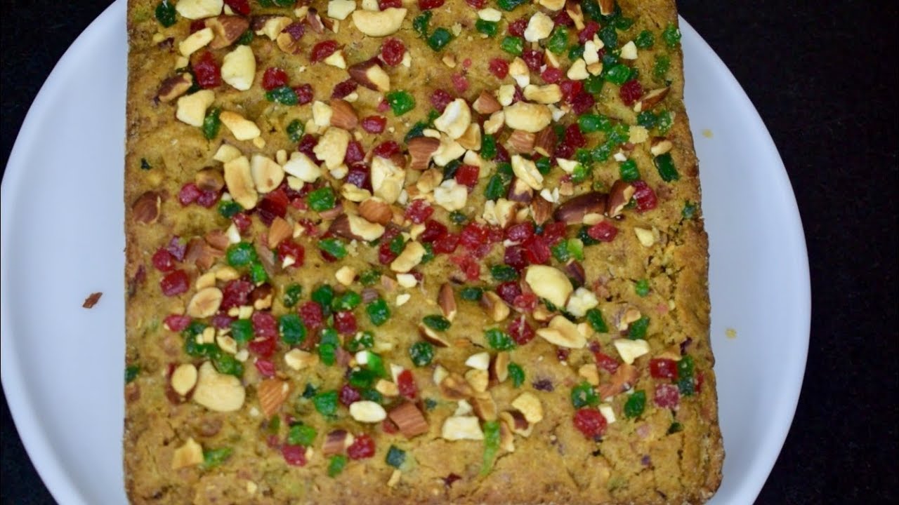 Eggless Whole Wheat Jaggery Fruit Cake | Eggless Atta Cake In Microwave ...
