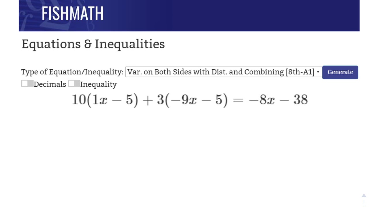 Solving Equations with Distributing, Combining, and Variables on Both ...