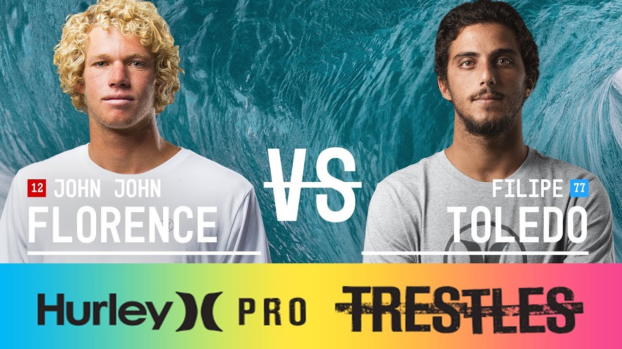 John John Florence vs. Filipe Toledo - Semifinals, Heat 2 - Hurley Pro ...