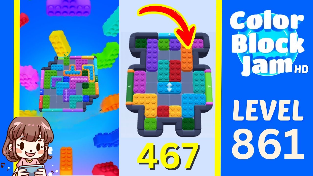 Color Block Jam Level 861 / 467 Solution Walkthrough - YouTube