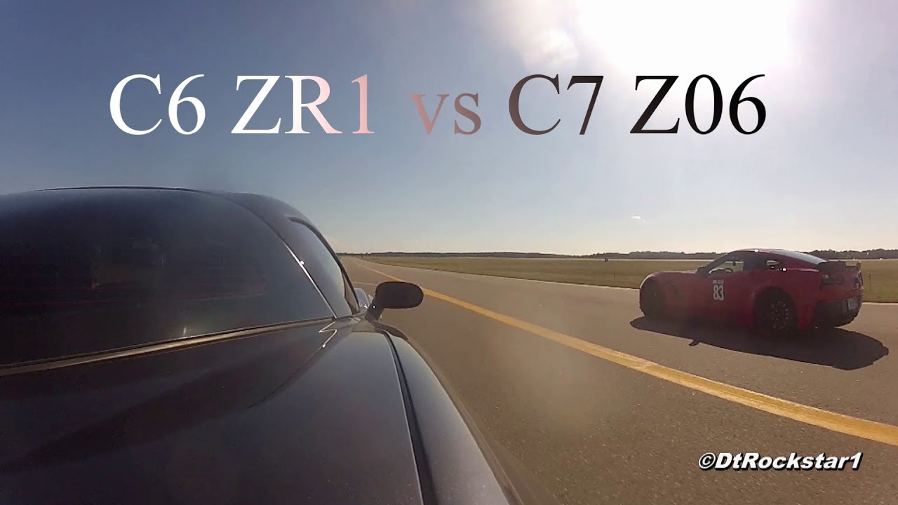 C6 ZR1 vs C7 Z06 | Corvette 1/2 mile Drag Race - YouTube
