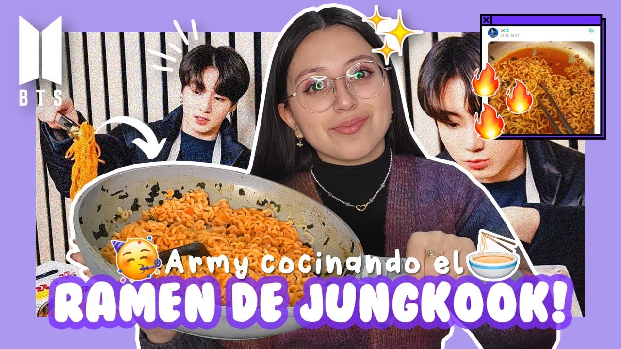 ¡PREPARÉ LA RECETA del RAMEN de JUNGKOOK de BTS!🔥🍜 *es muy picante*🥵 ...