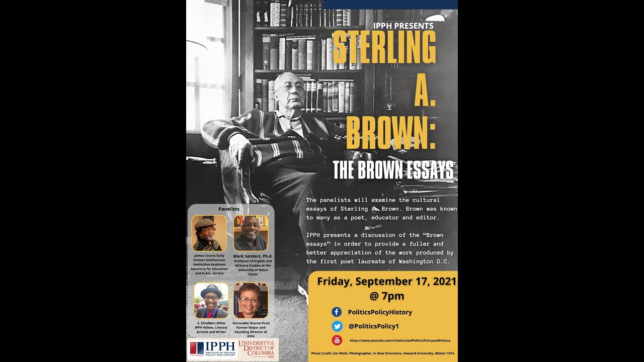 IPPH presents: Sterling A. Brown: The Brown Essays - YouTube