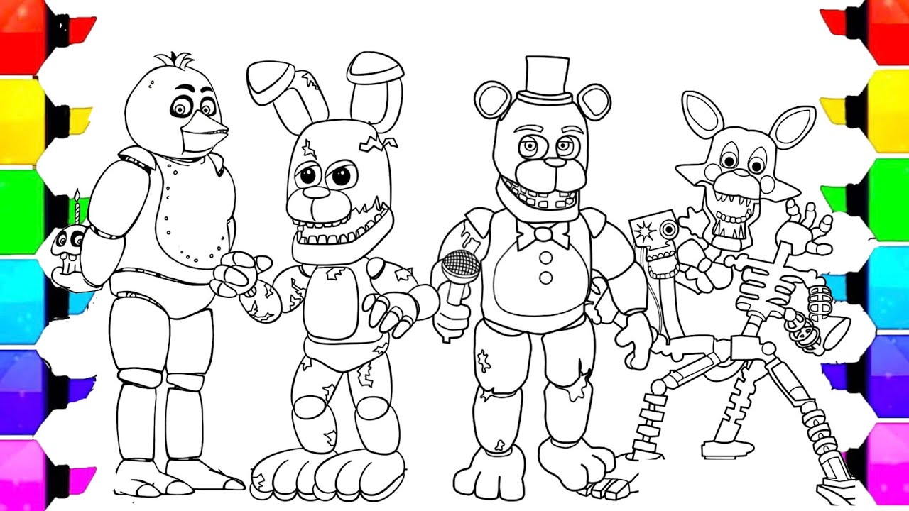 Five Nights at Freddy's 2 New Coloring Pages / How To Color FNAF Toy ...