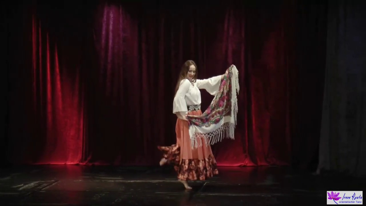 Nastia - romany dance with a scarf - YouTube