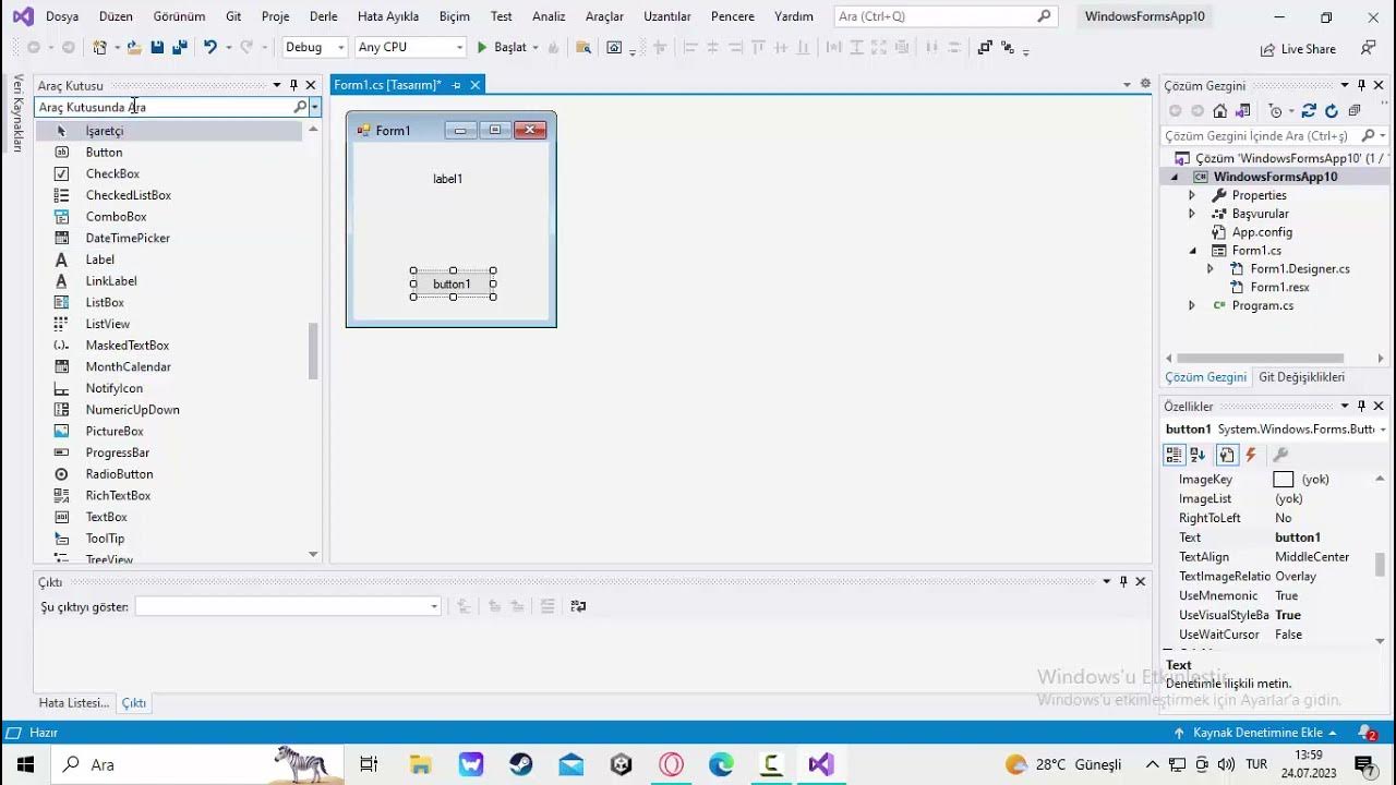 VİSUAL STUDİO C# WİNDOWS FORM İLE BASİT PROGRAM YAPMA ( Ekrana yazı yazdırma)#programming# ...