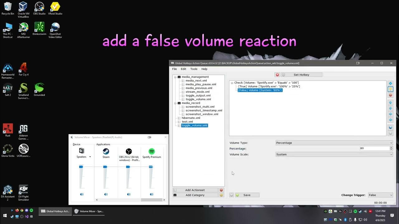 Guide: Toggle Spotify Volume (Global Hotkeys Action Queue) - YouTube