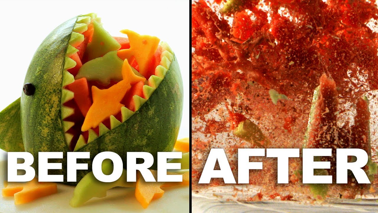 Slow Motion Watermelon Carving EXPLOSION!!! - YouTube