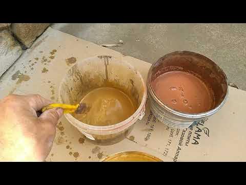 СДЕЛАЛ КРАСИВЫЙ ЦОКОЛЬ ПОД КАМЕНЬ.ШТУКАТУРКА, ПОКРАСКА ЦОКОЛЯ ...