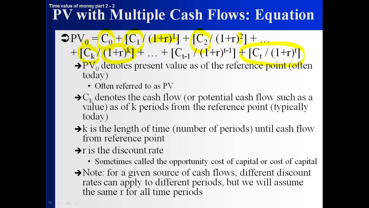 03 001 01 pv multiple cash flows, part 1 - YouTube