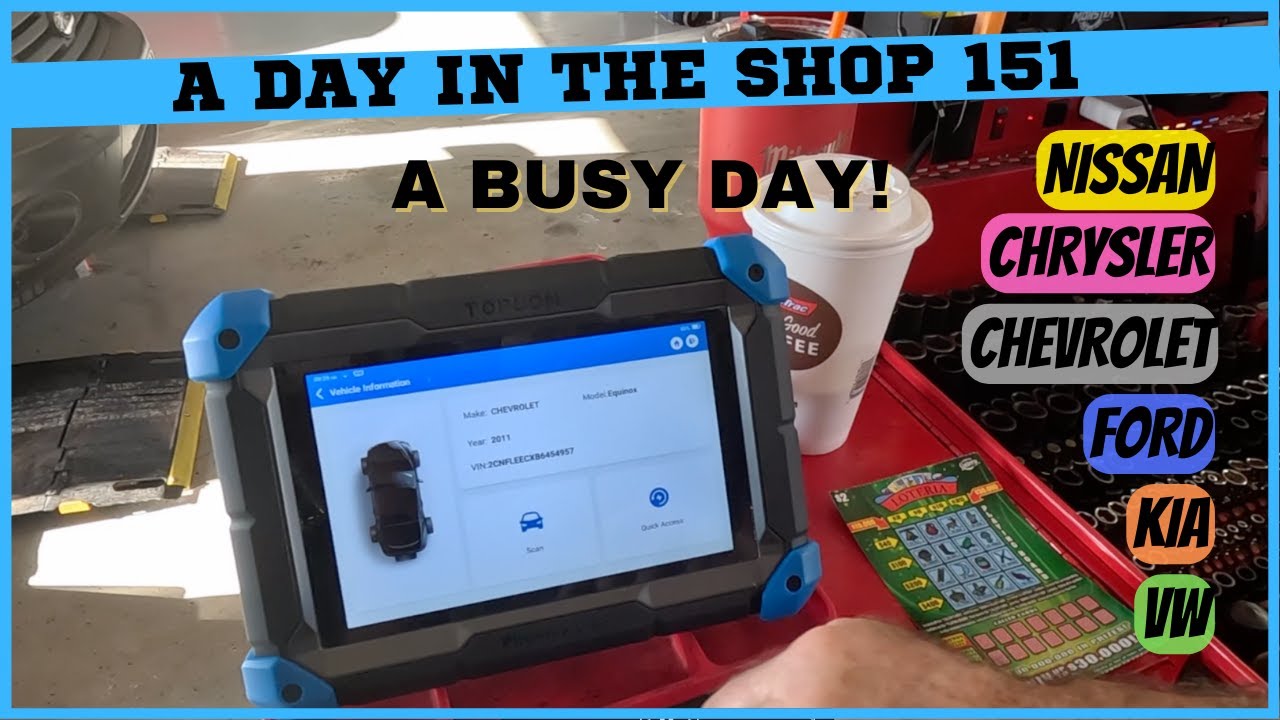 A DAY IN THE AUTO REPAIR SHOP 151, SUPER BUSY, REPAIRS ON 7 DIFFERENT ...
