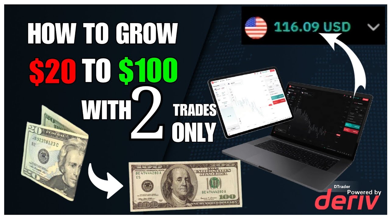 How to Grow $20 to $100 with only 2 Trades In Deriv without a Bot - YouTube