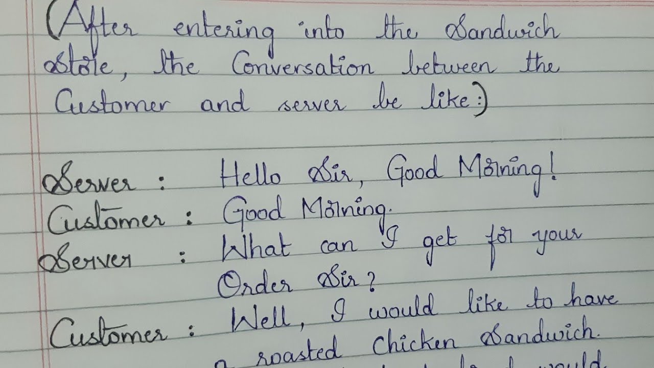 #dialogue- Ordering a sandwich from subway in English/between server ...