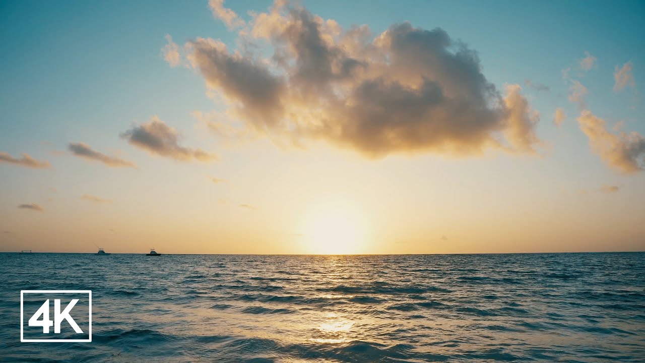 [4K] Gentle Ocean Sunrise | Relaxing Waves Sounds for Sleep, Insomnia ...