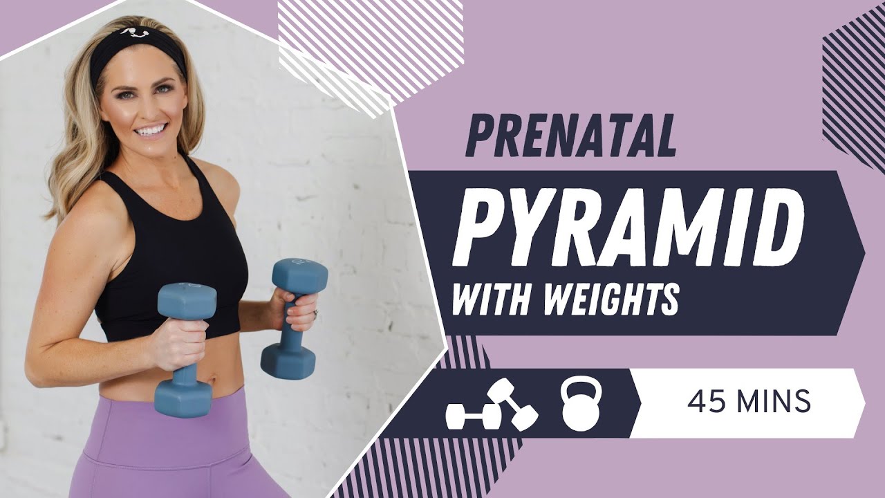 45 Minute Prenatal Pyramid with Weights Workout - YouTube