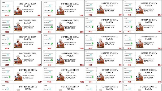 Modelo de Rifa Feito No Word