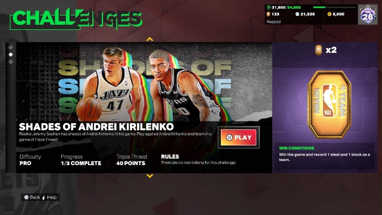 NBA 2K23 MyTEAM Skills Challenges - Shades Of: Shades Of Andrei ...