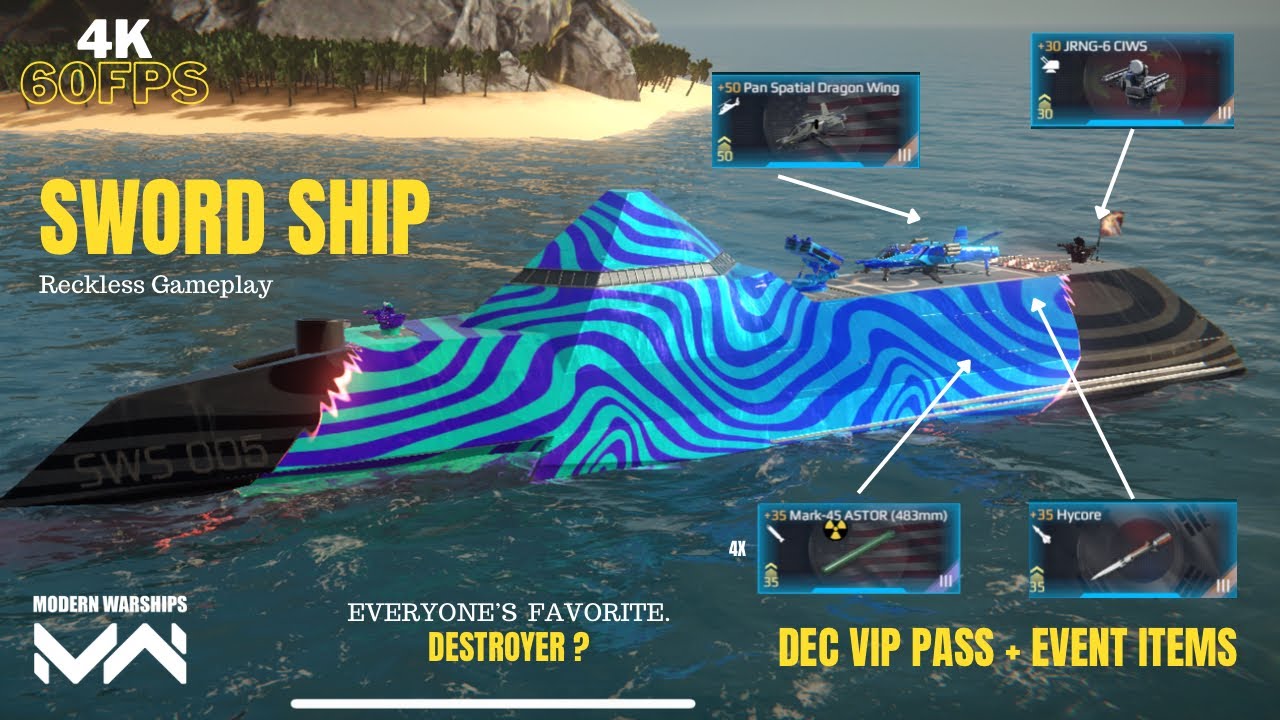 SWORD SHIP | DEC VIP PASS + EVENT TORPEDO GAMEPLAY ! | ModernWarship ...