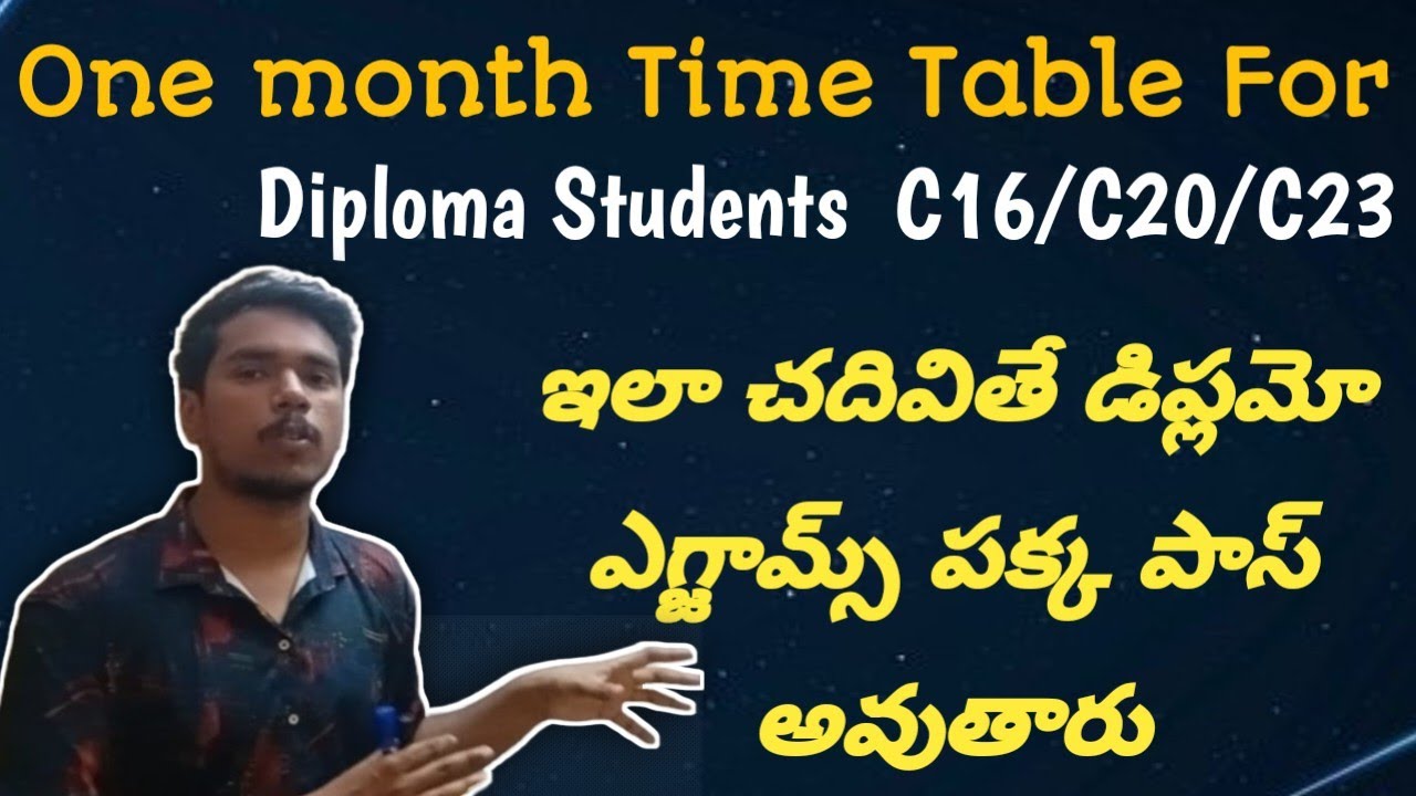 one month time table for diploma exams| pass diploma exams with easy ...