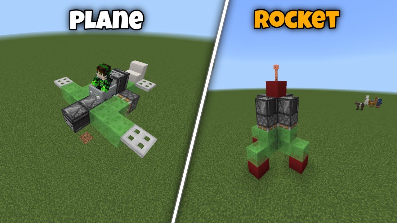 Redstone Build In Minecraft Bedrock ! (Plane,Rocket) - YouTube