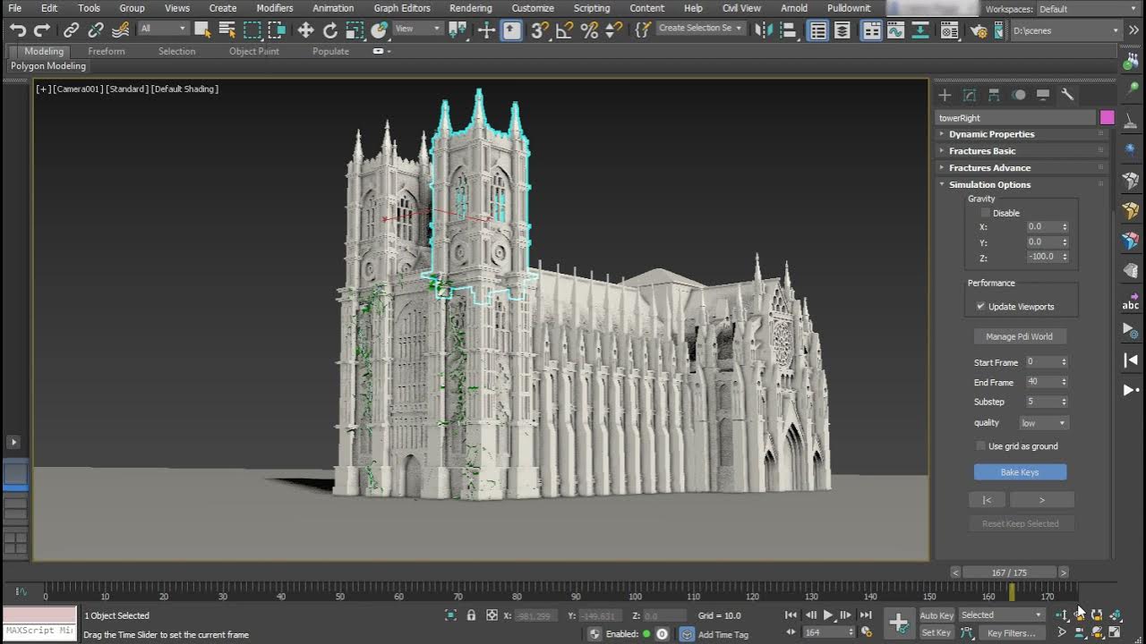 Tutorial: Abbey destruction in 3ds Max using Pulldownit - YouTube