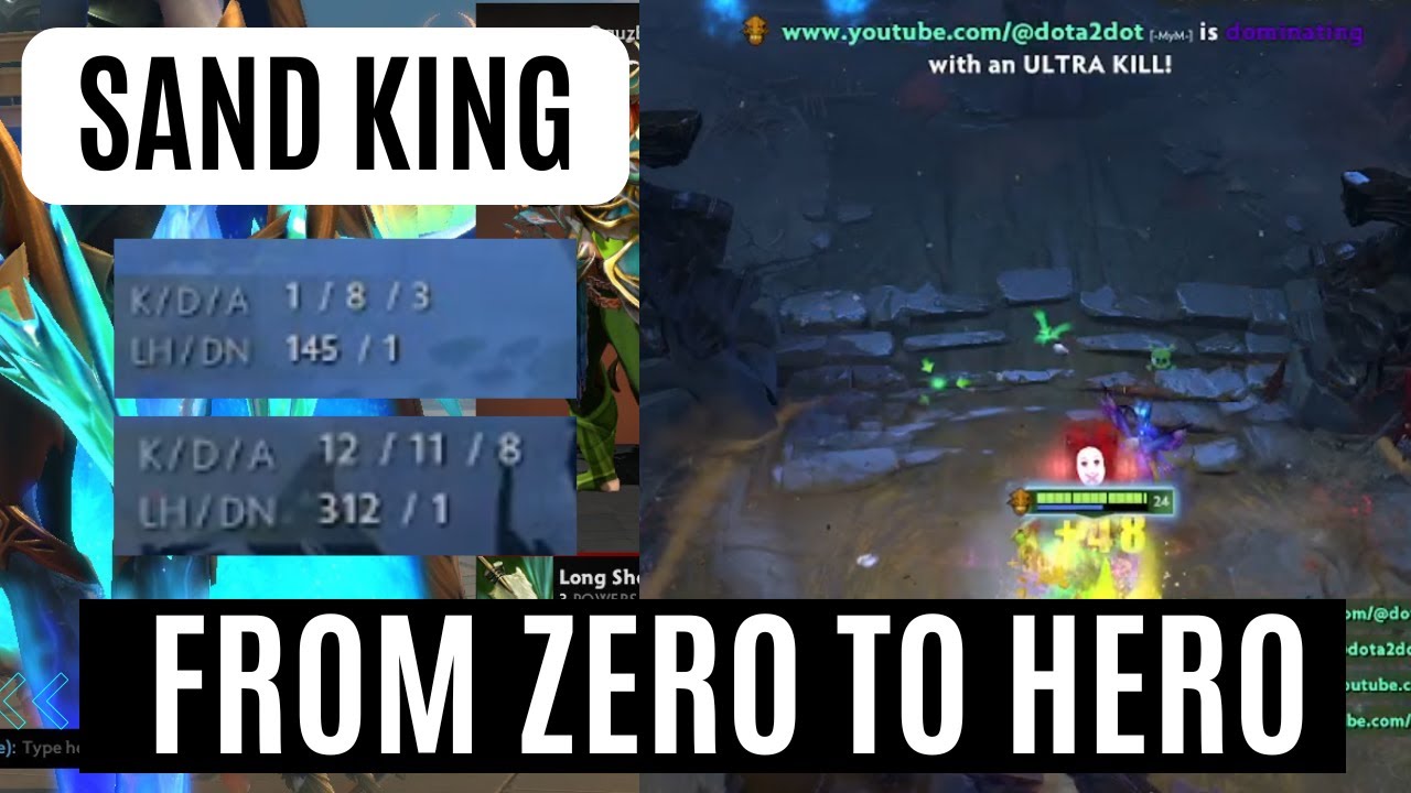 From ZERO to HERO with SAND KING Late Game Offlane Comeback — Dota2 PUB ...