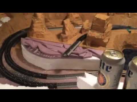 Forming the "Grand Canyon" on Ho scale train layout using foam - YouTube