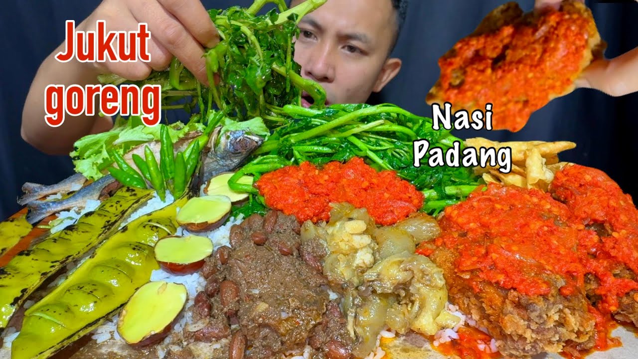 SIKAT HABIS..!! JUKUT GORENG, NASI PADANG, AYAM GORENG, LALAPAN MENTAH ...