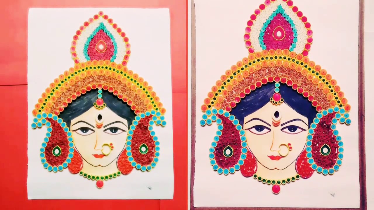 Quilling Durga Ma / Wall Portrait /মা দূর্গার ছবি - YouTube