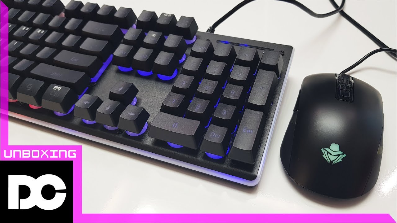 [DC튜브] 해커 A550 마우스아냐 이거? ABKO KM400 게이밍 키보드 마우스 세트 (언박싱) - YouTube