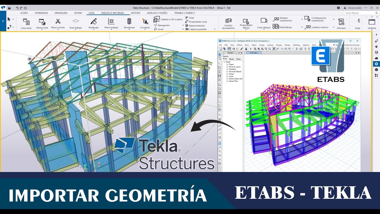 [CSIxTEKLA] - Importar desde ETABS a TEKLA STRUCTURES - YouTube