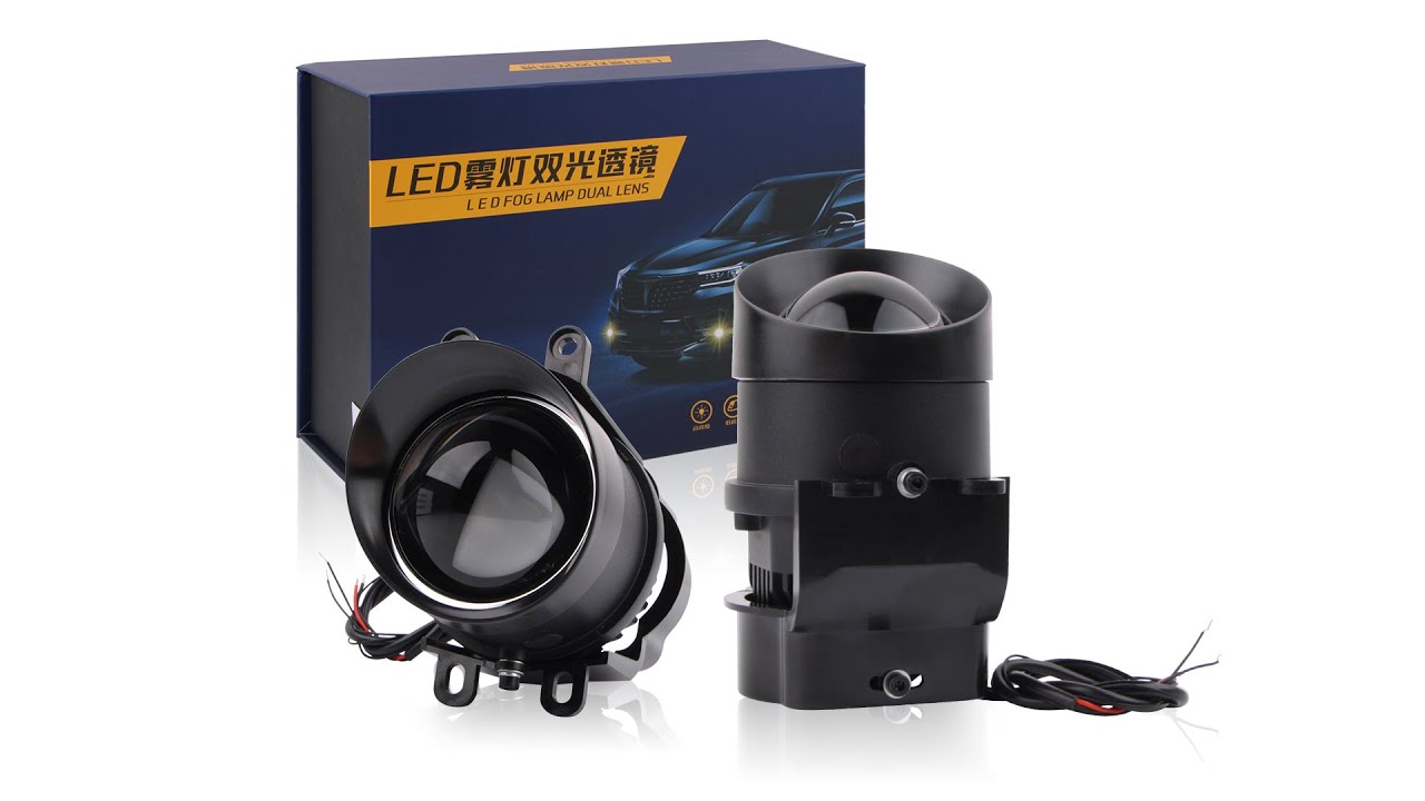 Car 3inch headlights lens LED fog lamp Yellow light for Toyota bi led ...