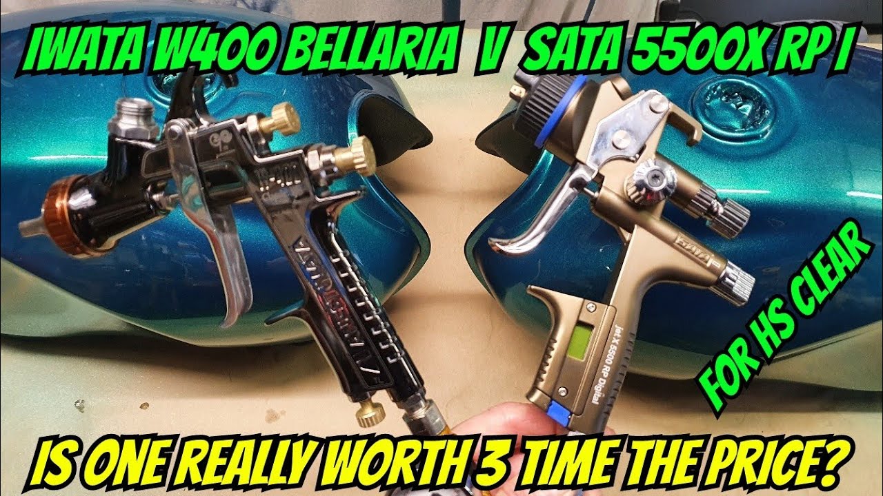 Sata X5500 RP I 1.2 v Iwata W400 Bellaria 1.3 Upol 2080 HS Clear ...