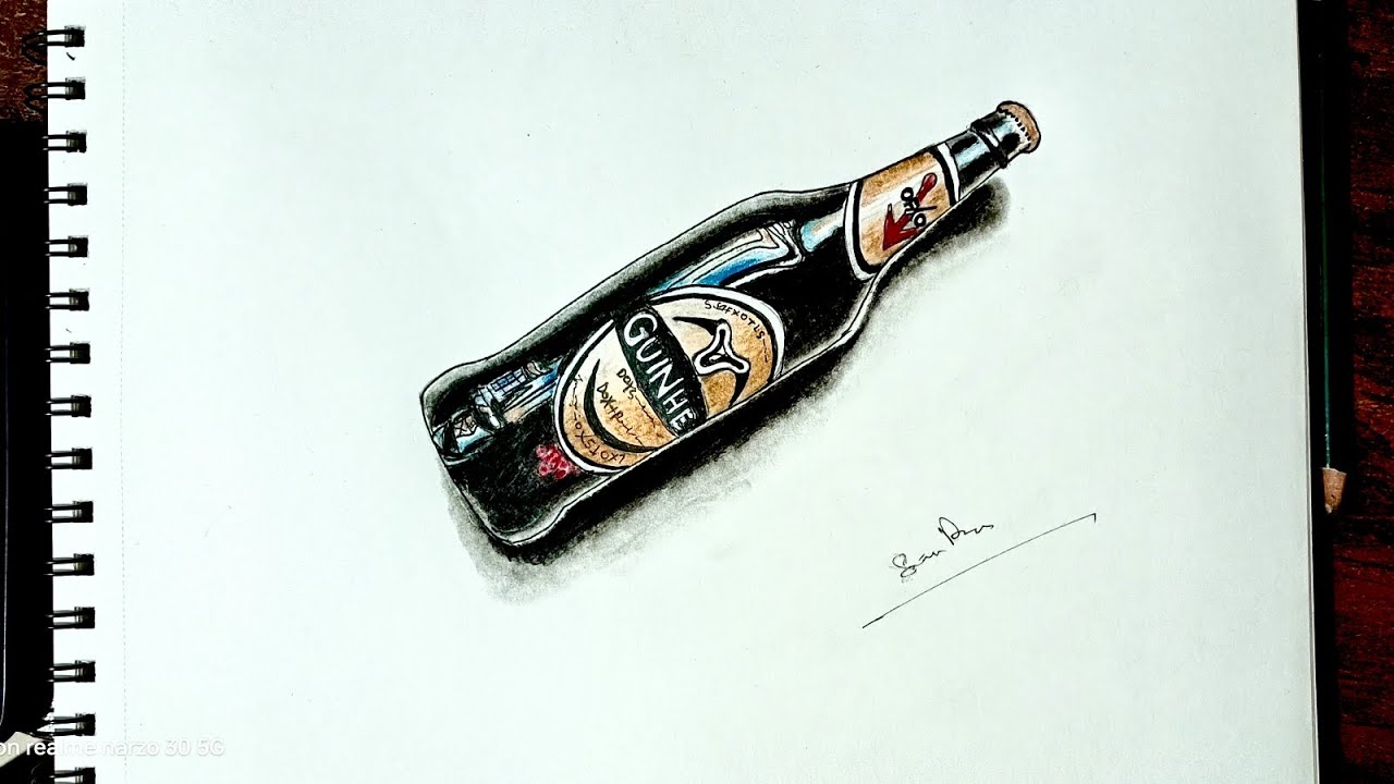 HOW TO DRAW | 3D Art drink bottle 🍾 | so hyper Realistic drawing tips 🤪 ...