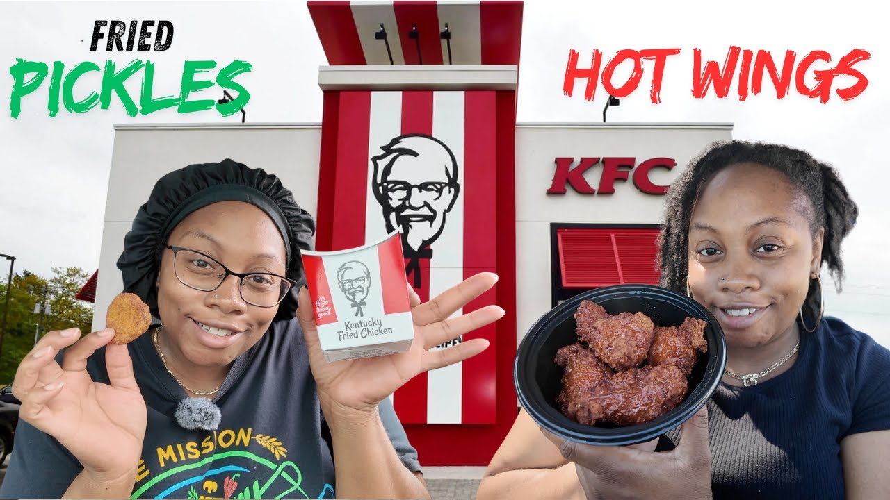 KFC NEW FRIED PICKLES & EATING THIER MIKES HOT HONEY HOT WINGS - YouTube