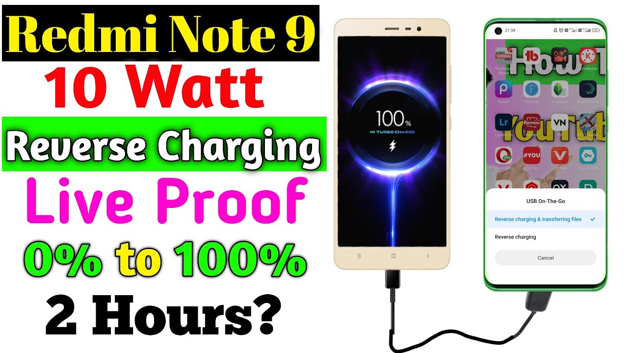 Redmi Note 9 Reverse Charging 10 Watt Live Proff || Charging Test 0 ...